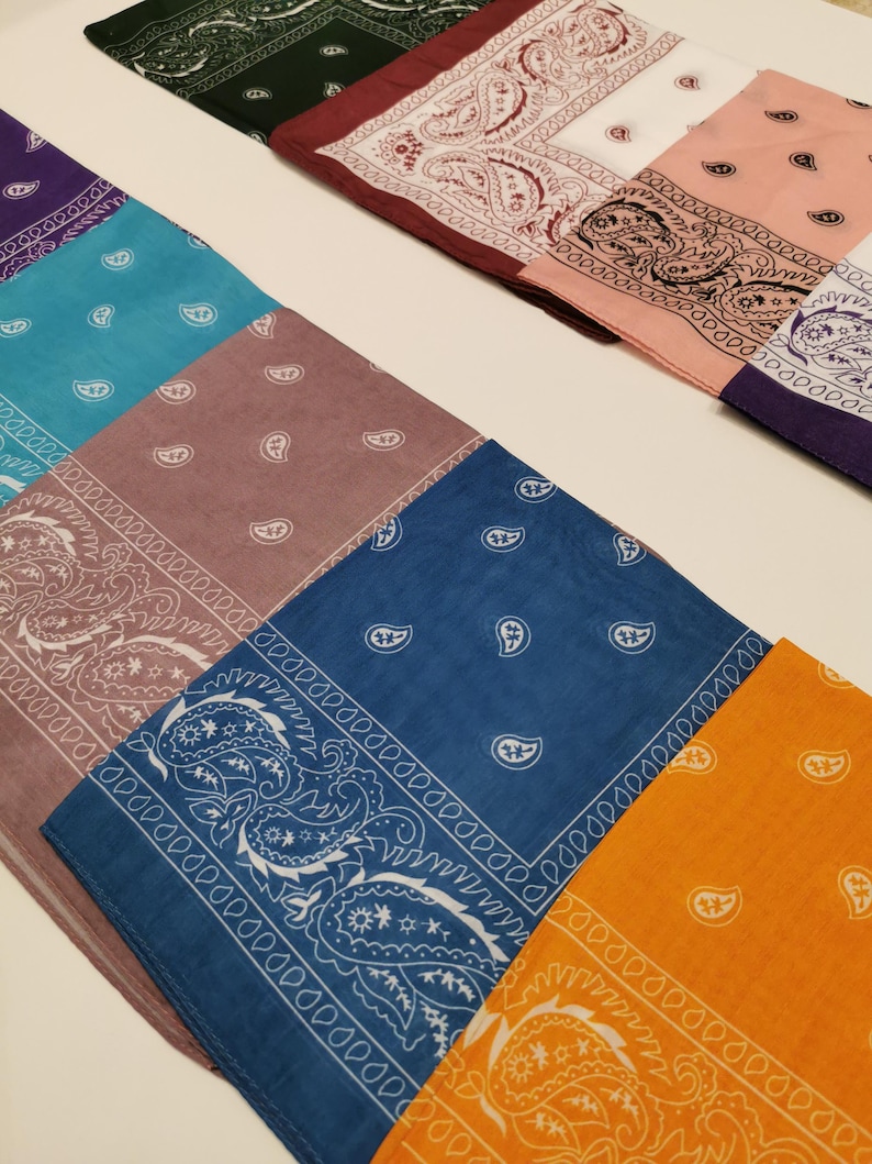 Paisley Cotton Bandana 20x20" – Classic Western Vintage Headscarf ...