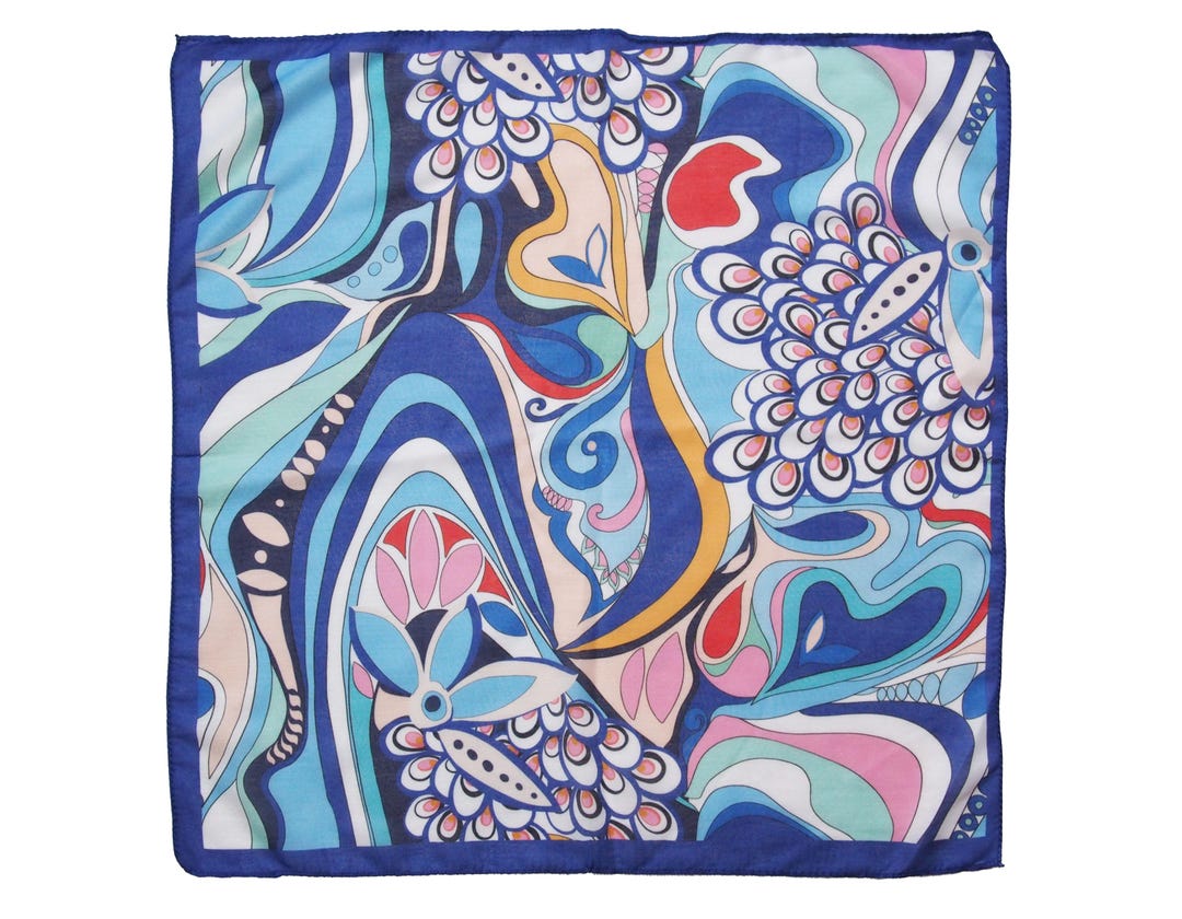 Abstract Satin Bandana 18x18" – One Side Printed Square Headscarf ...