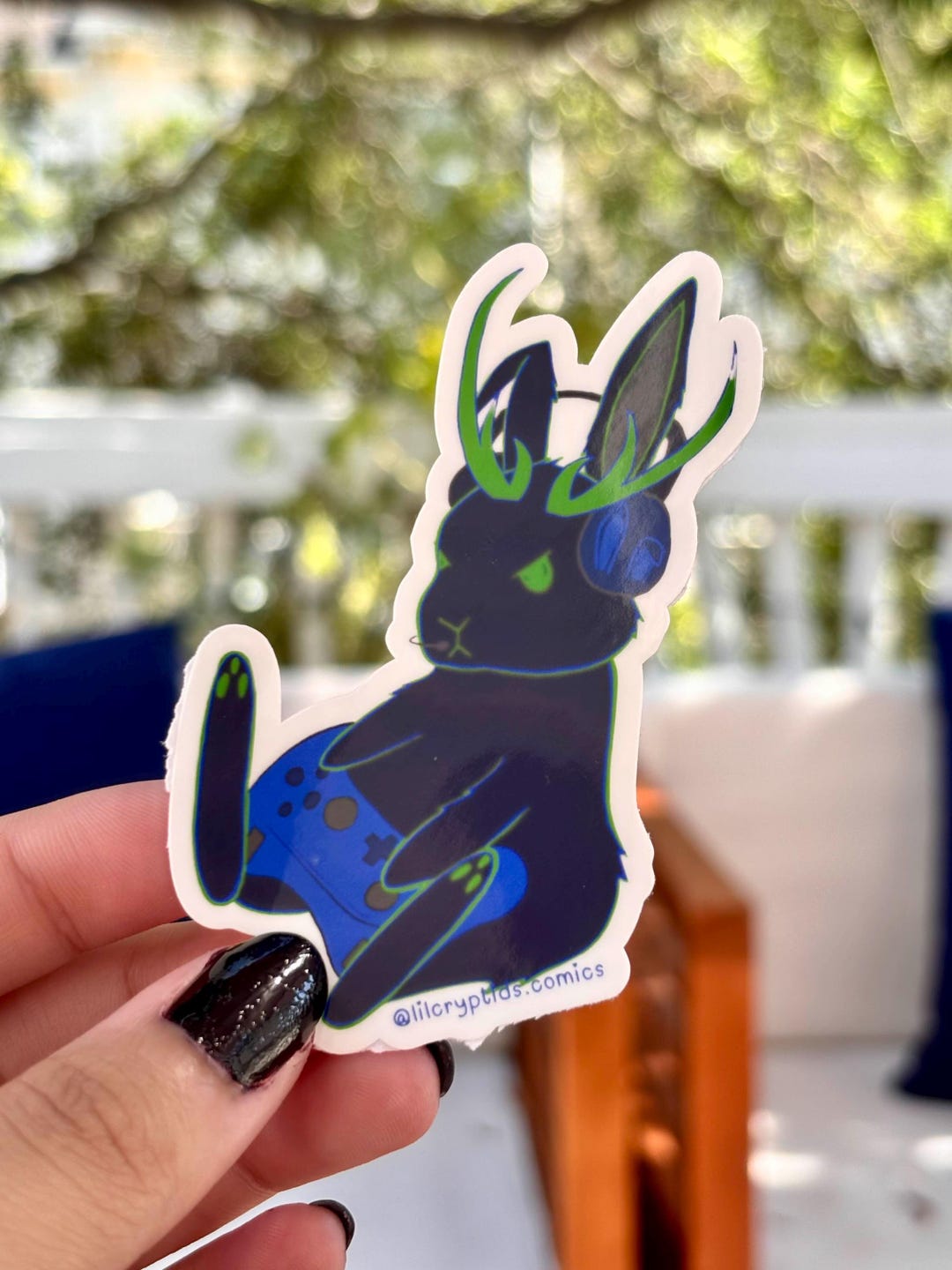 Gamer Jackalope Vinyl Sticker in Blue and Black - Etsy