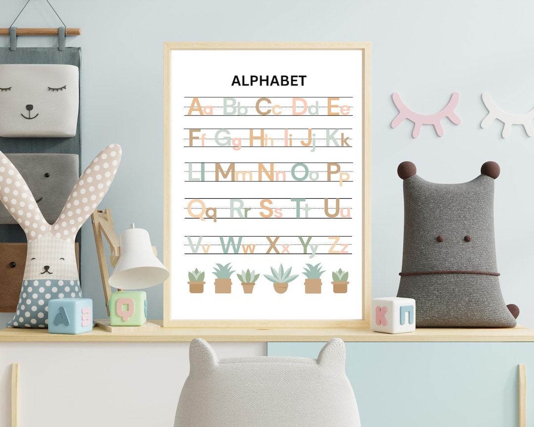 ABC Alphabet Poster | Playroom Nursery Decor (digital Download) - Etsy