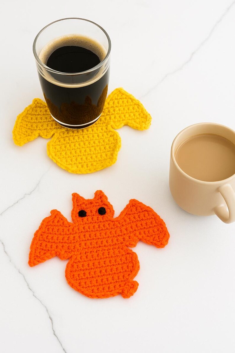 Spooky Bat Coaster Crochet Pattern: Easy Halloween Decor (PDF) - Etsy
