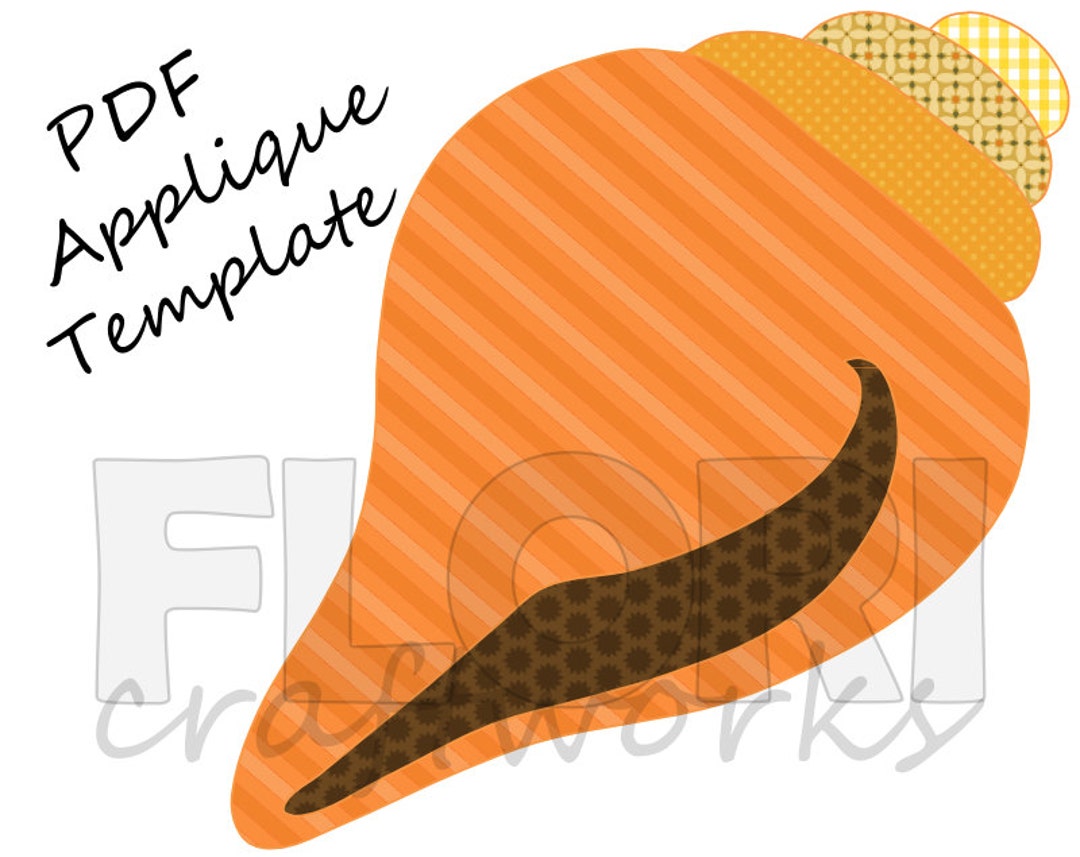 Conch Shell PDF Applique Template Pattern DIY Iron on Applique - Etsy