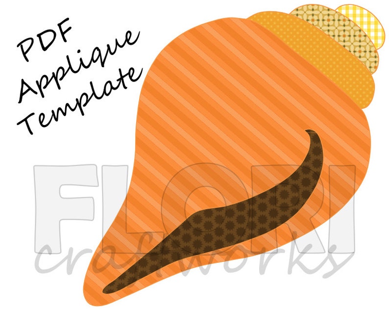 Conch Shell PDF Applique Template Pattern DIY Iron on Applique - Etsy