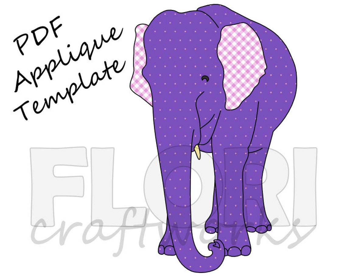 Indian Elephant Applique Template Pattern PDF - Etsy