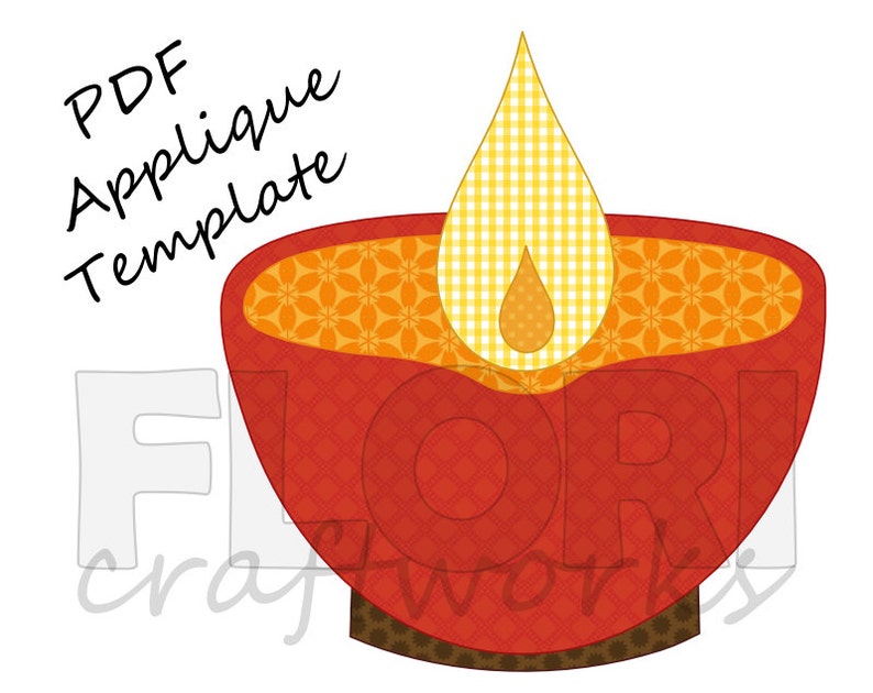 Diwali Diya PDF Applique Template Pattern - Etsy Singapore