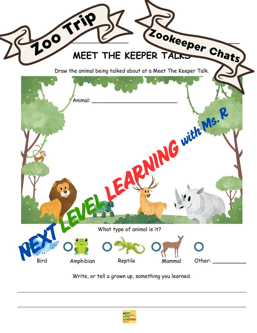 Kindergarten–2nd Grade | Zoo Trip | Zookeeper Chat Activities ...