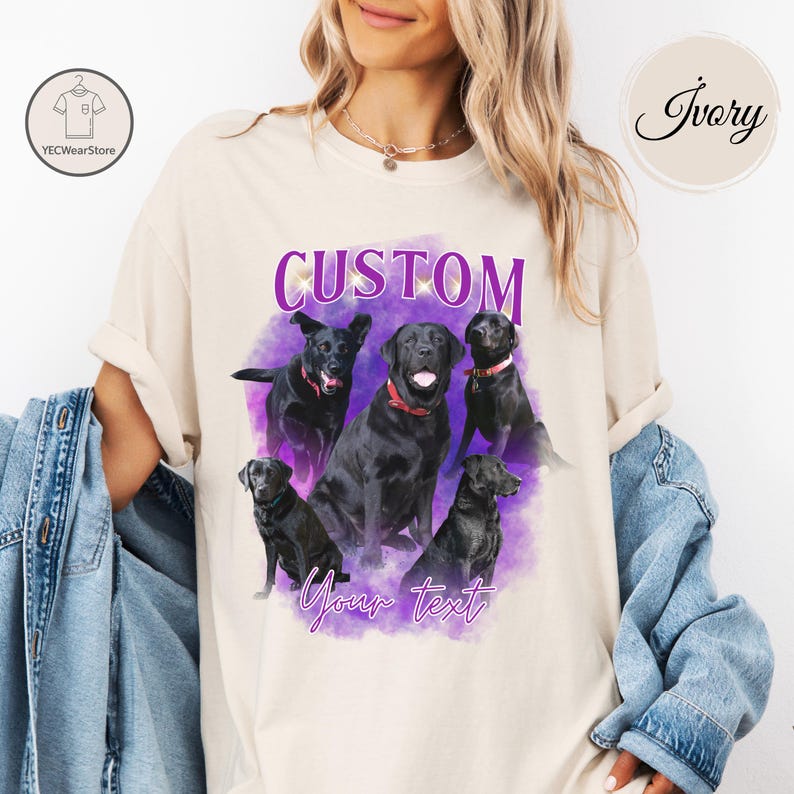 Comfort Colors® Custom Vintage Bootleg Pet Photo Shirt, Personalized ...