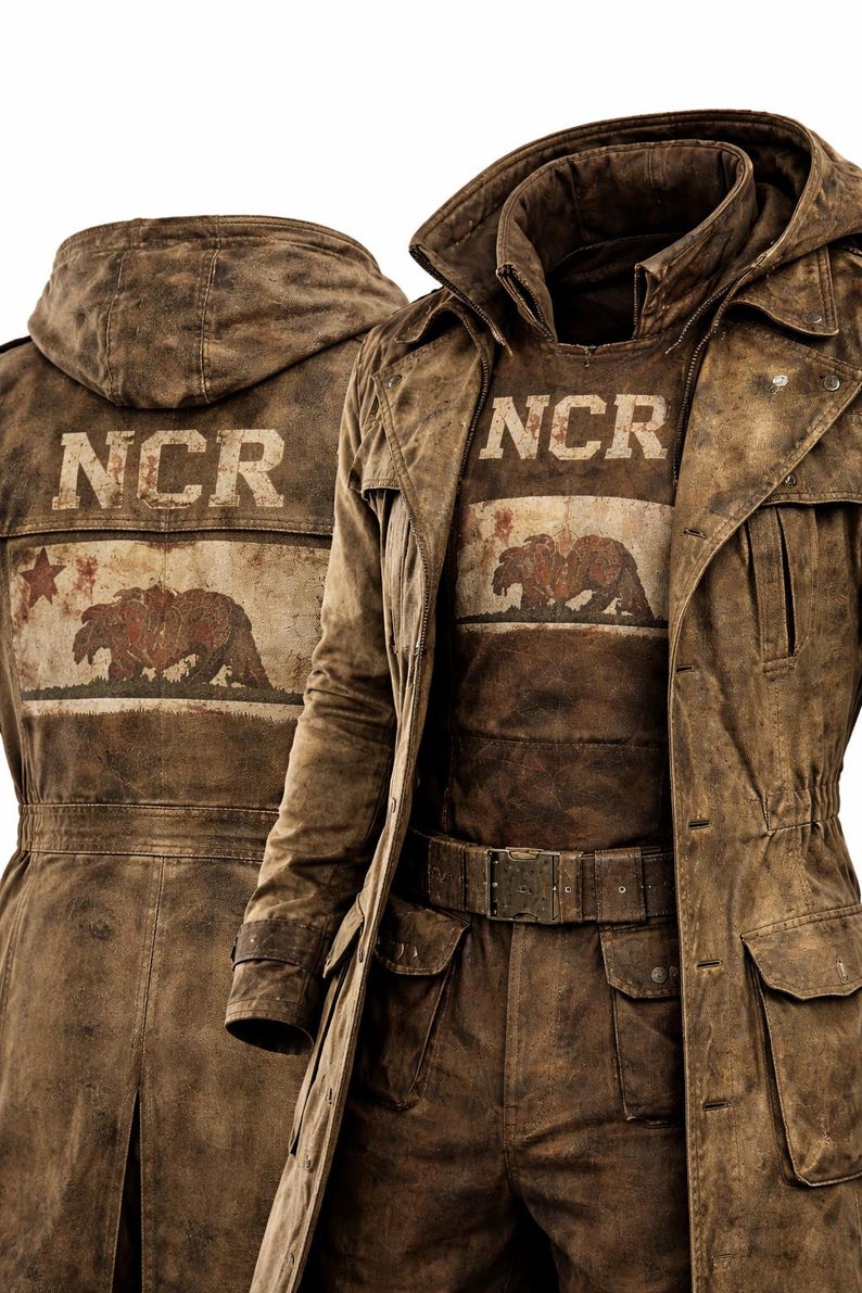 Fallout NCR Ranger Distressed Canvas Long Duster Coat – Men’s Post ...
