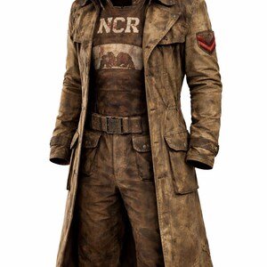 Fallout NCR Ranger Distressed Canvas Long Duster Coat – Men’s Post ...
