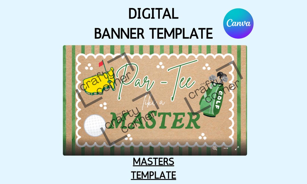 Masters Theme Banner Template: Custom Party Design (digital Download ...
