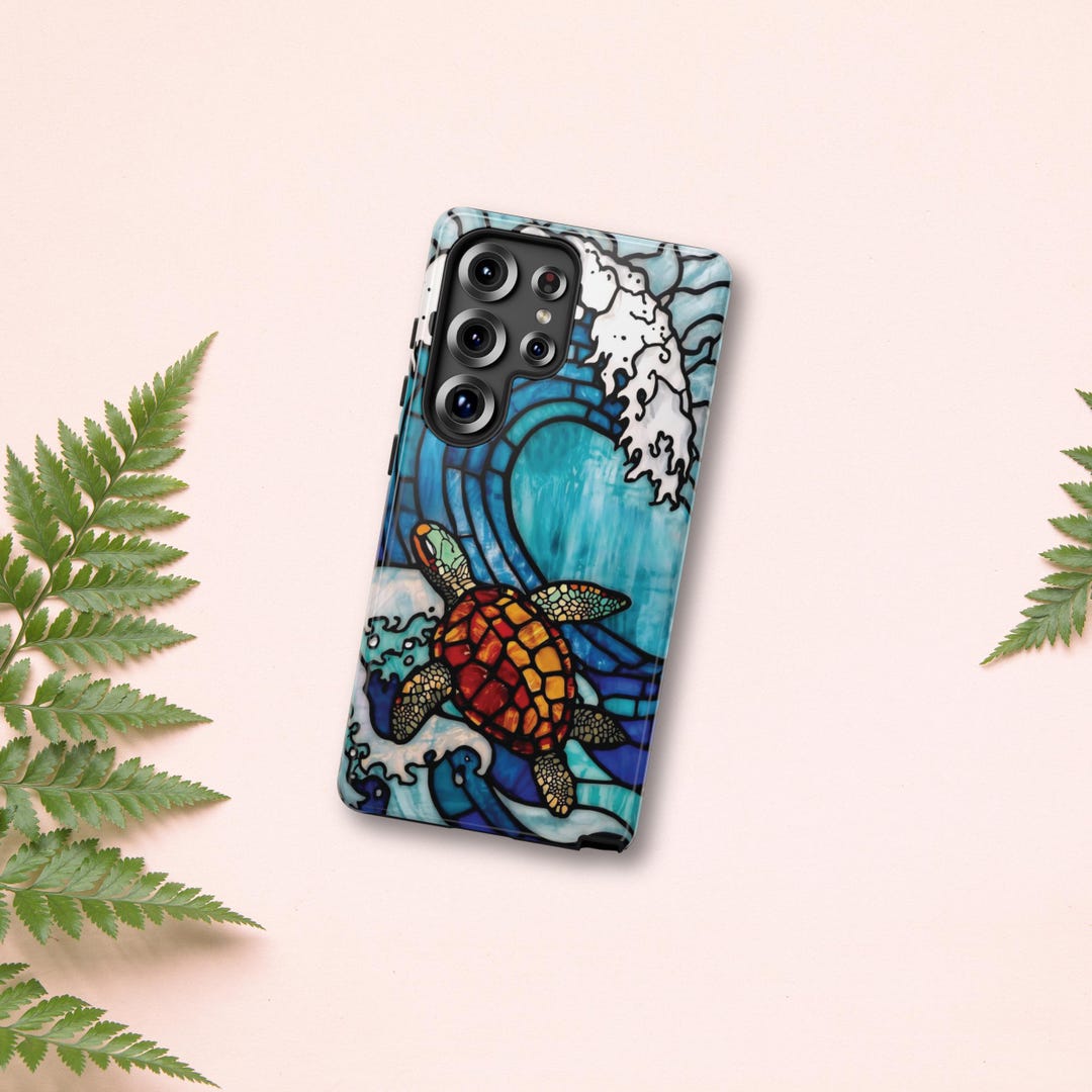 Stained Glass Sea Turtle Tough Case for iPhone Samsung Galaxy Google ...