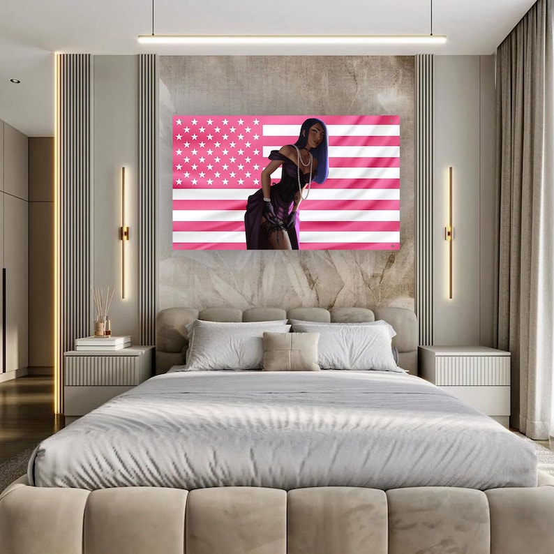 Caitlyn Arcane Flag | League of Legends Pink USA Flag | Elegant Gamer ...