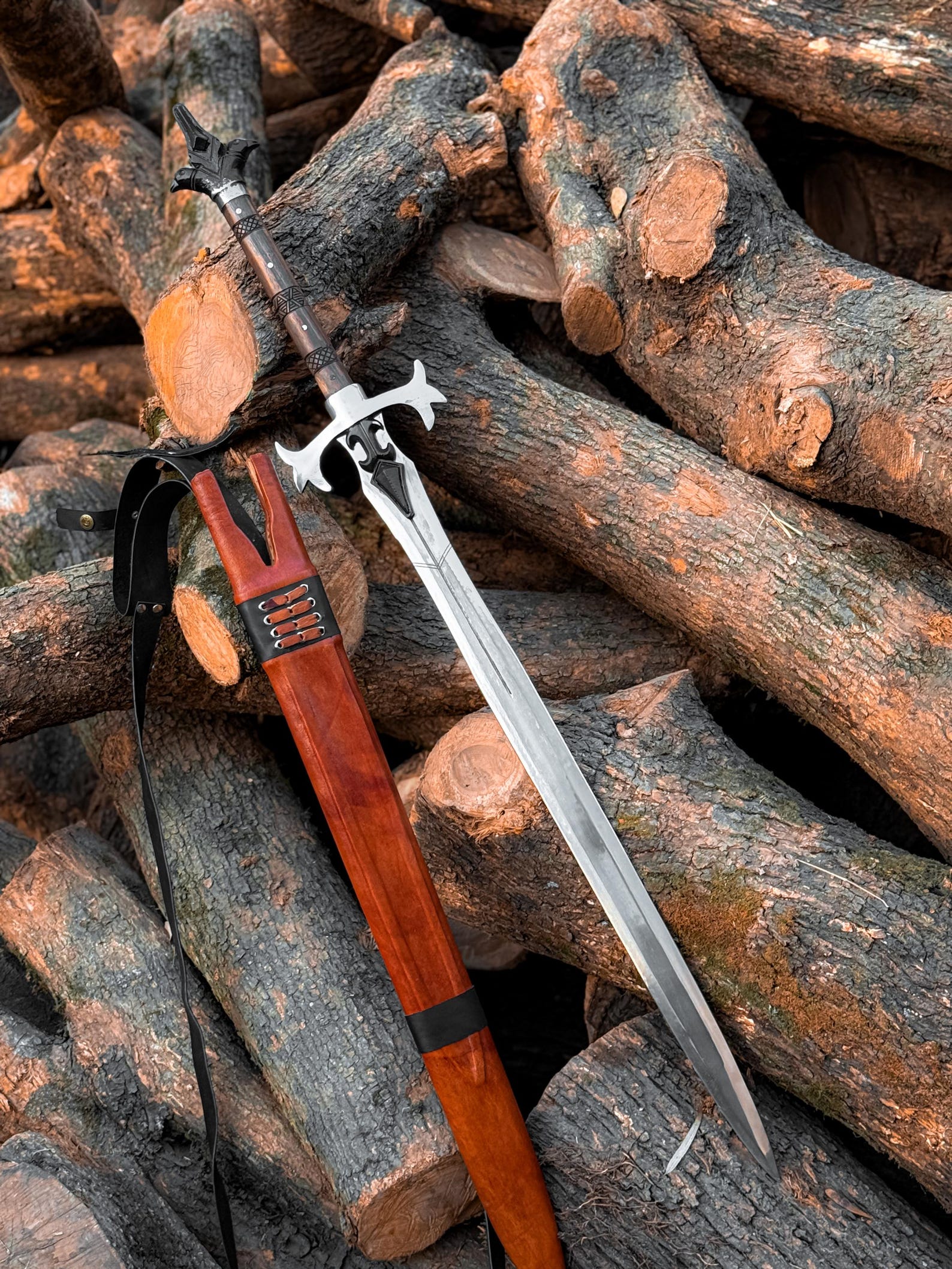 Fully Hand-forged Carbon Steel Viking Medieval Templars Sword With ...