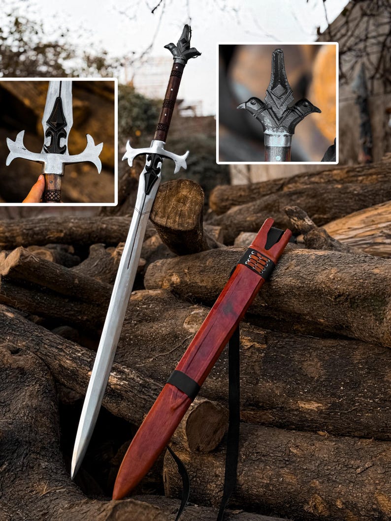Hand-forged Carbon Steel Viking Medieval Templars Sword With Leather ...