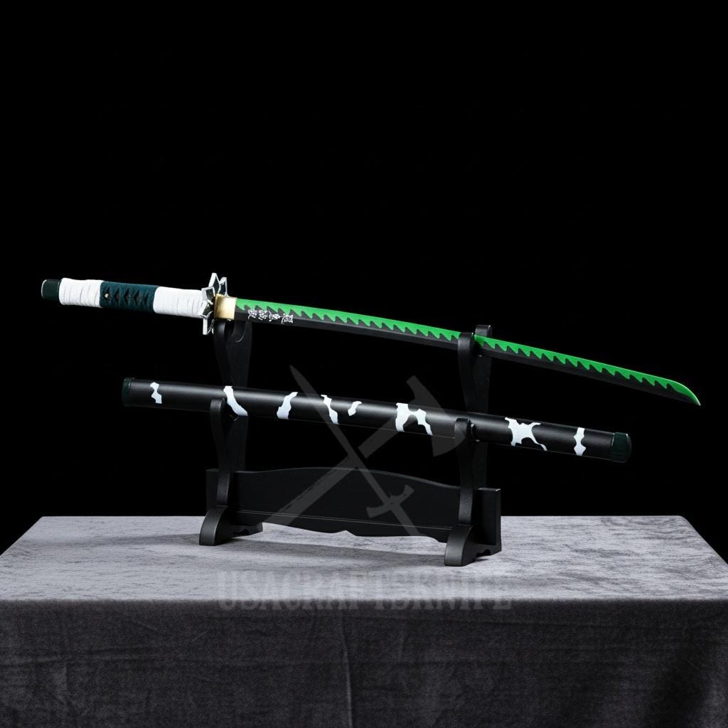 40" Handmade Sanemi Shinazugawa's Sword, Demon Slayer - Nichirin Sword ...