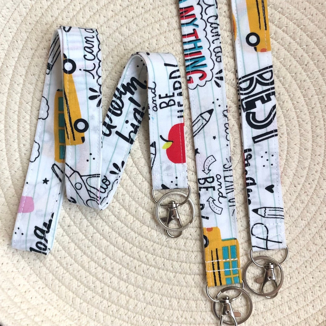 School Lanyard, Teacher Lanyard, Keychain, ID Badge Holder - Etsy