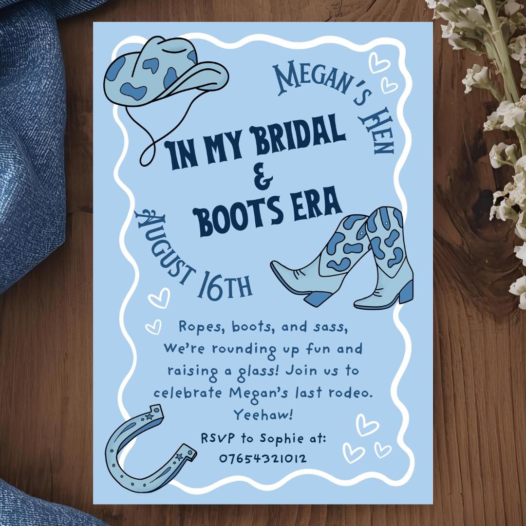 Rodeo Hen Do Invitation | Western Cowgirl Bachelorette Party Invite - Etsy