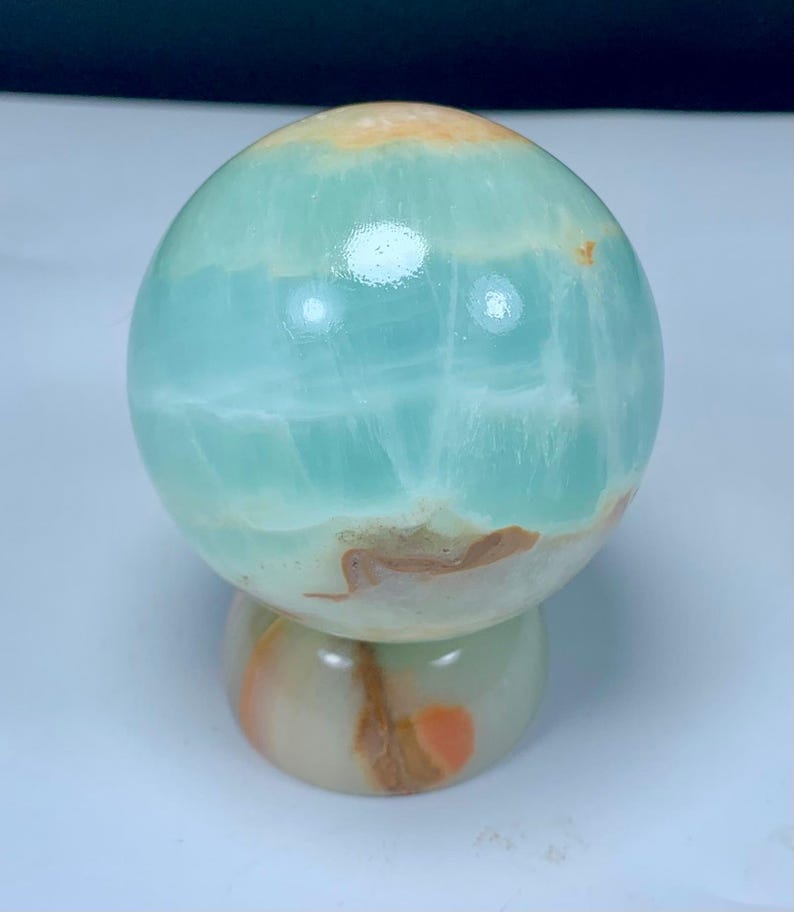 254 Grams Rare Aqua Caribbean Calcite Sphere From Pakistan - Etsy