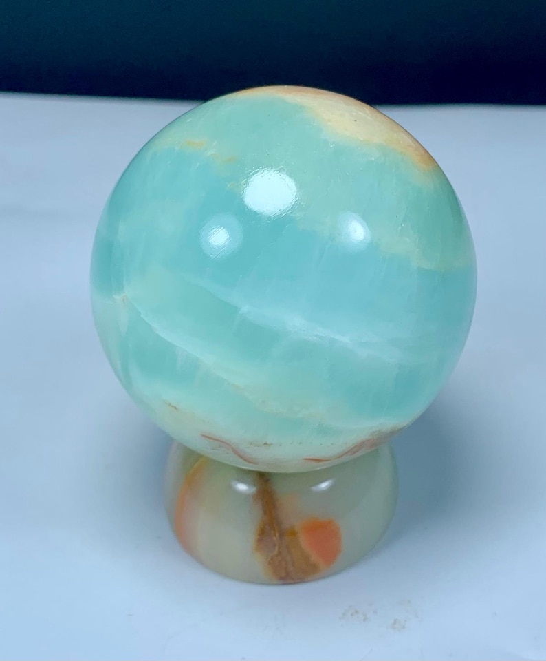 254 Grams Rare Aqua Caribbean Calcite Sphere From Pakistan - Etsy