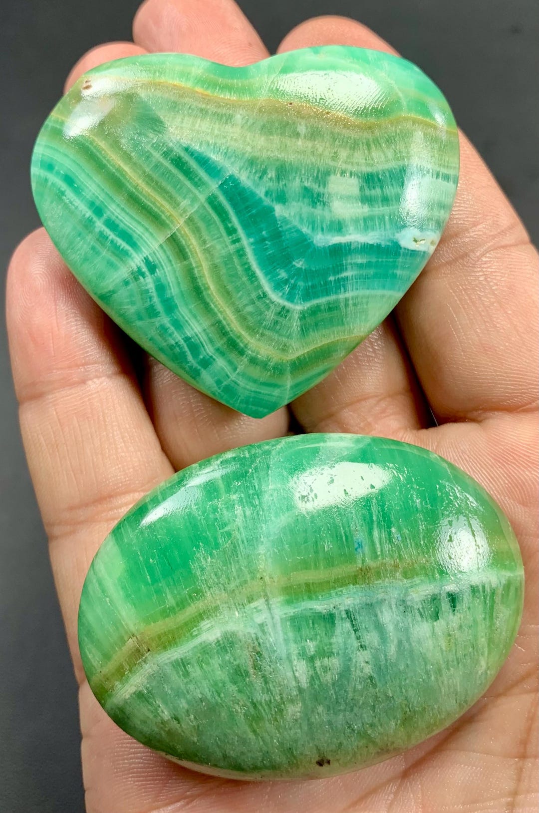 148 Grams Smithsonite Heart/palm From Afghanistan - Etsy