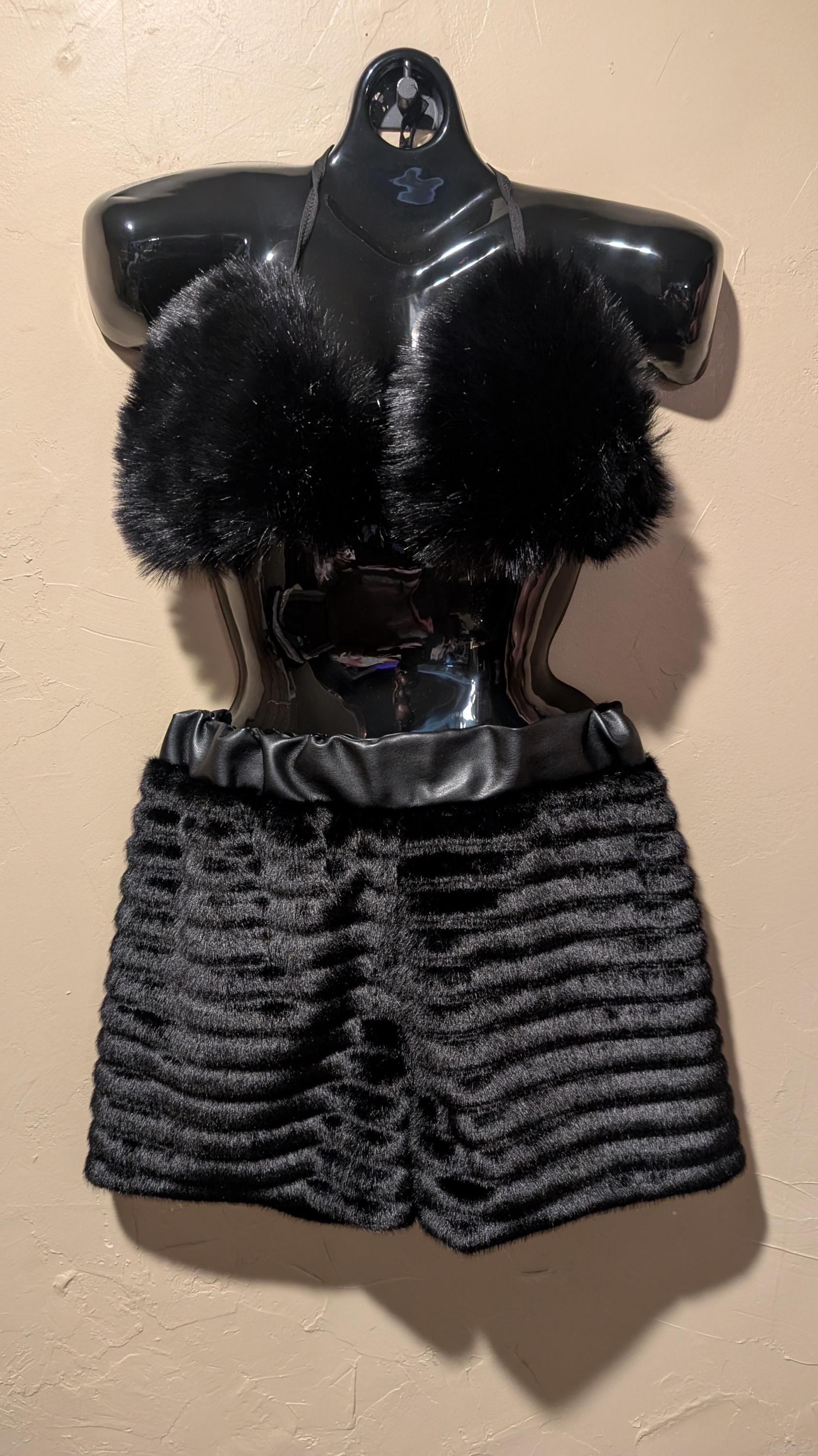 Faux Fur Shorts: Cozy Striped Design (multiple Lengths Available)-by ...