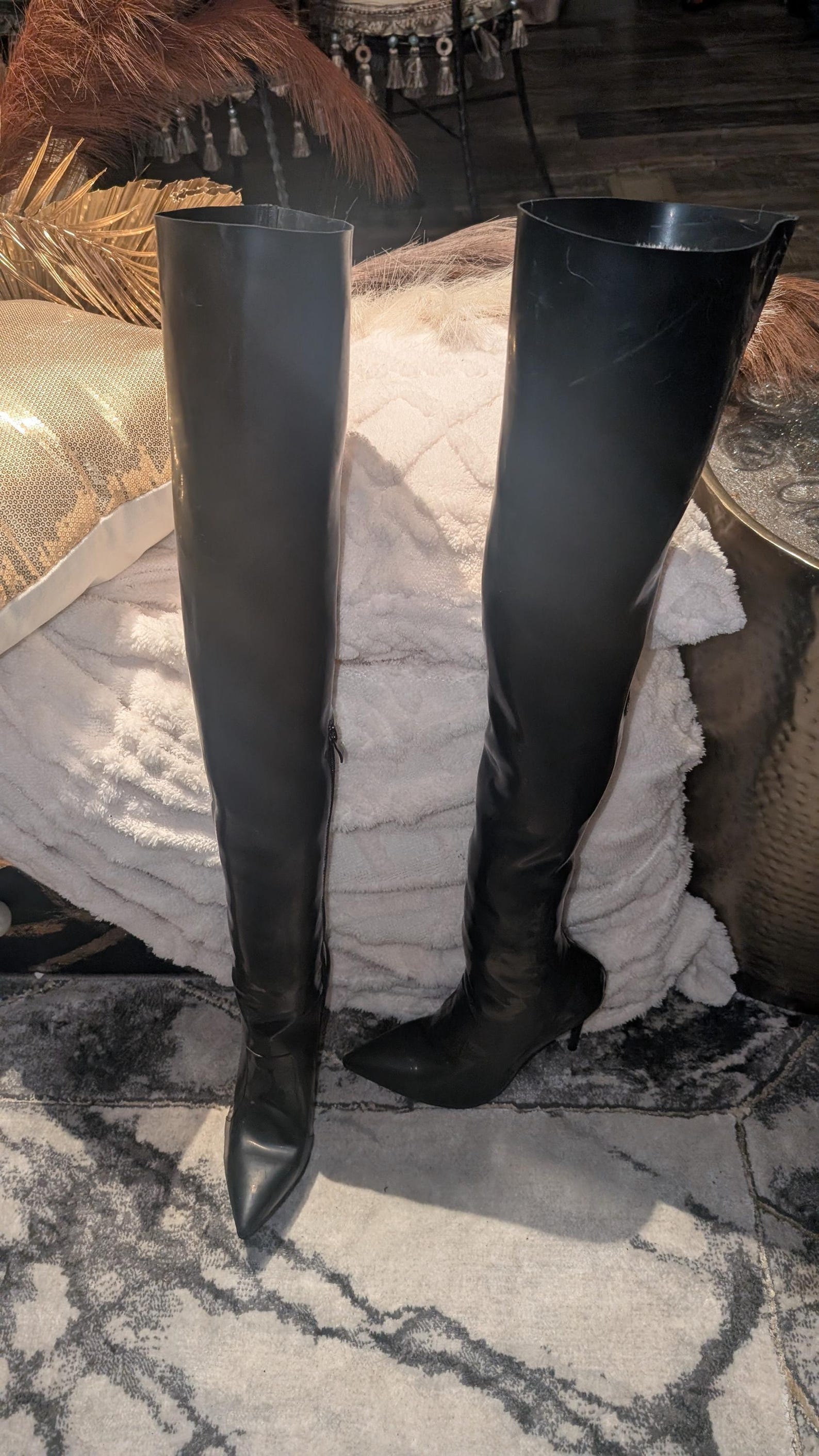 Thigh High Rubber Boots: Natural Latex Stretch (custom Measurements) - Etsy