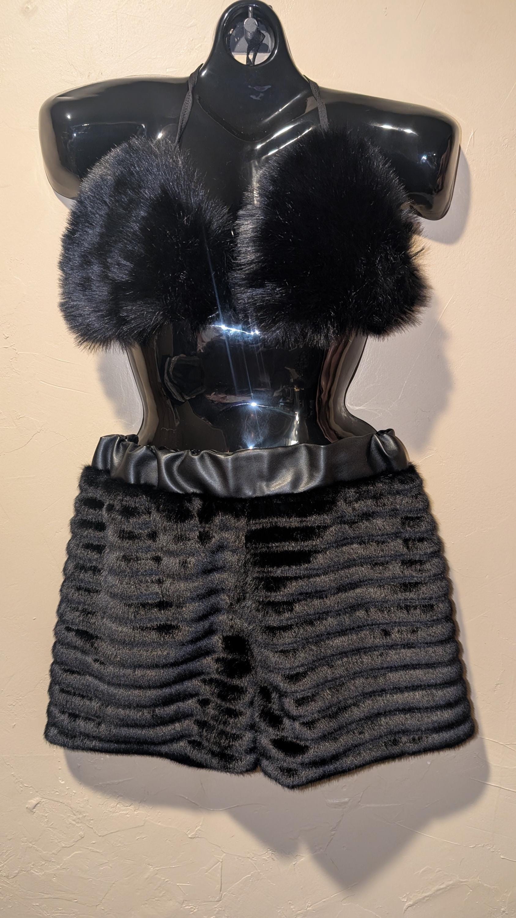 Faux Fur Shorts: Cozy Striped Design (multiple Lengths Available)-by ...