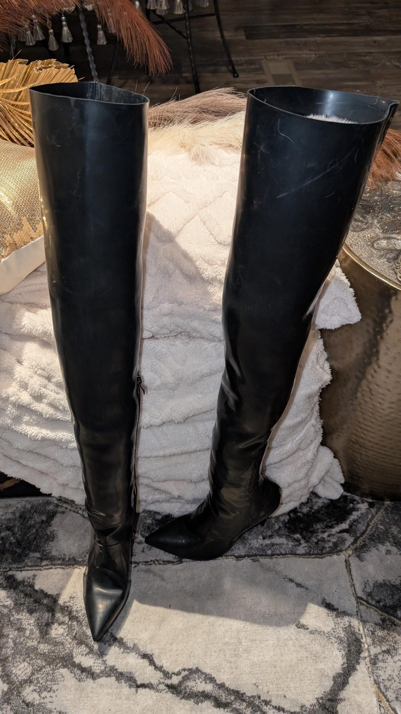 Thigh High Rubber Boots: Natural Latex Stretch (custom Measurements) - Etsy