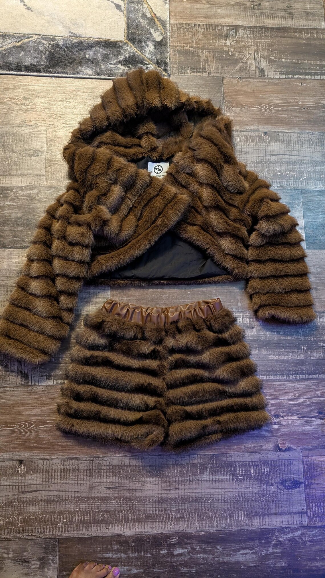 Faux Fur Shorts: Cozy Striped Design (multiple Lengths Available)-by ...