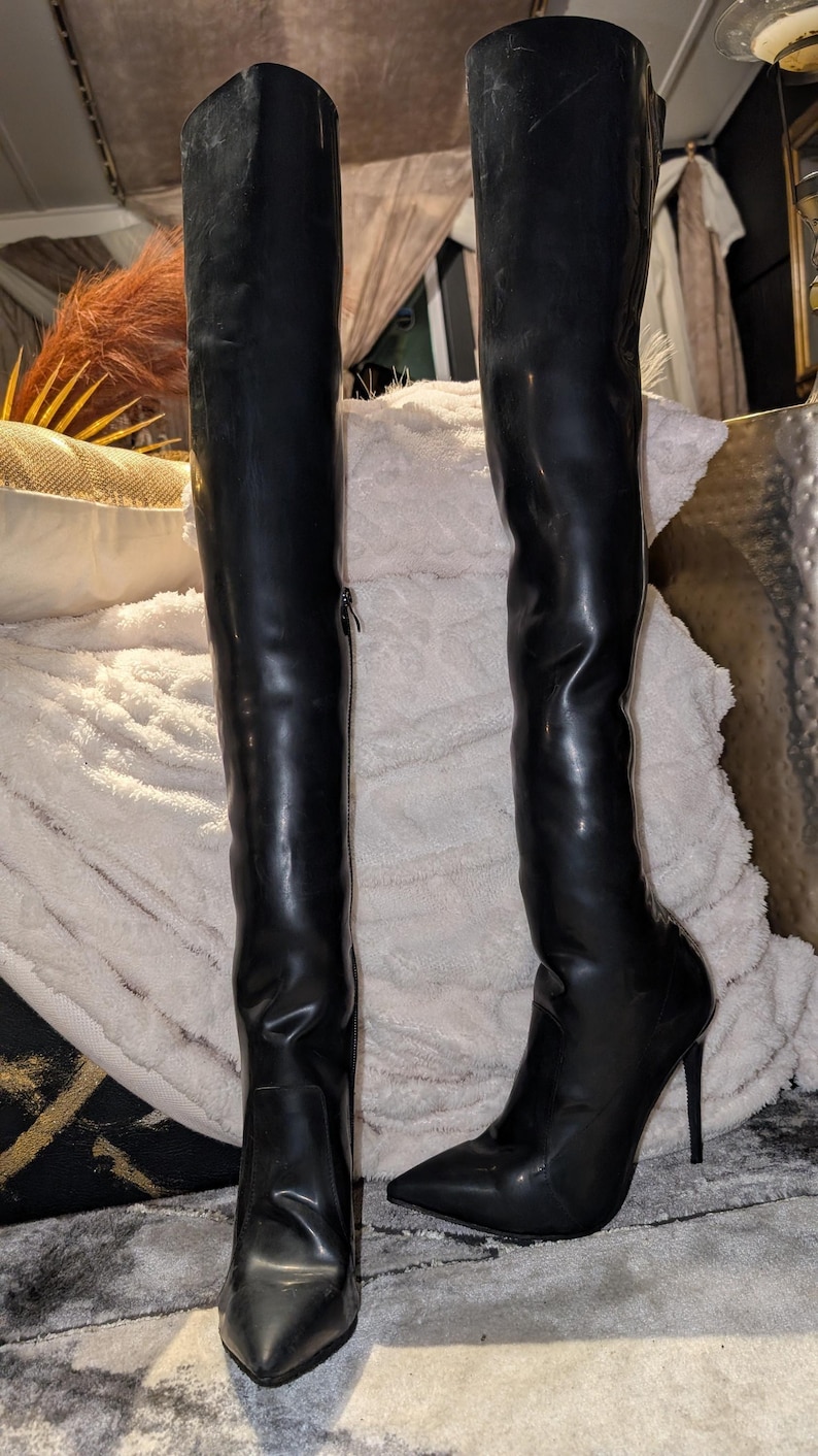 Thigh High Rubber Boots: Natural Latex Stretch (custom Measurements) - Etsy