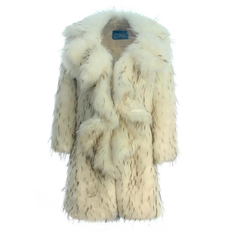 Ruffle Faux Fur Jacket: Cropped Long Coat With Zipper Details-by ...
