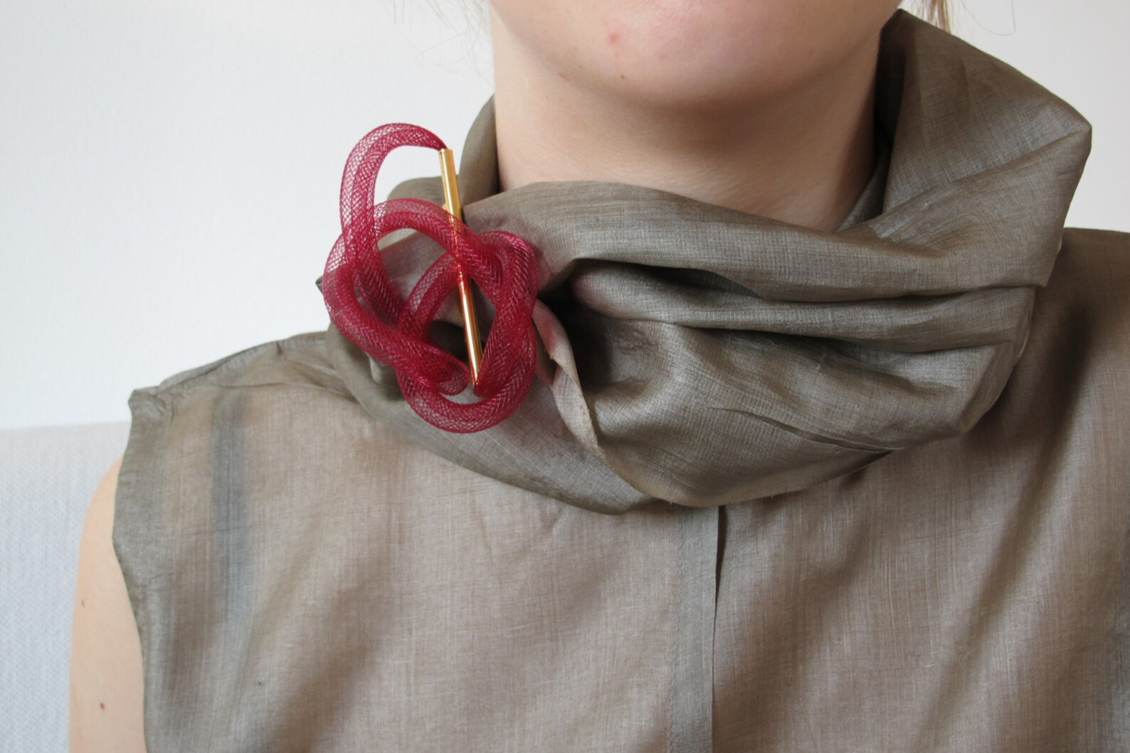 Contemporary Cool Brooch Gold Plated Brass and Plastic Tube. - Etsy