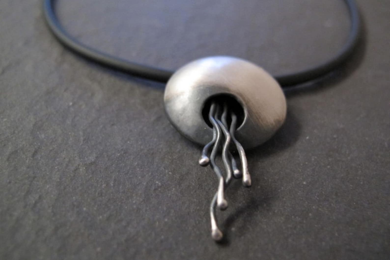 Cool contemporary neckles sterling silver pendant | Etsy