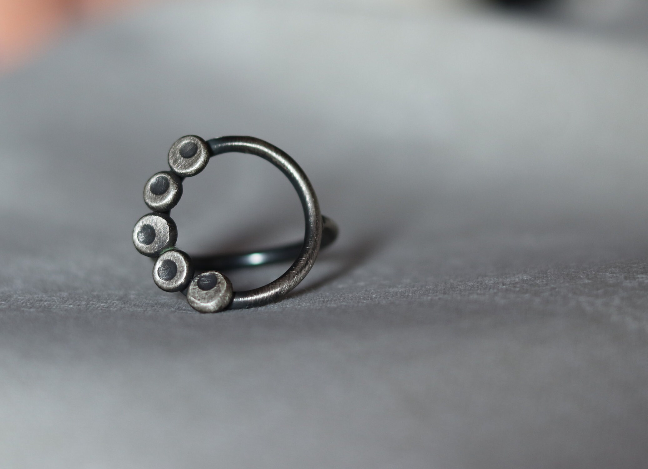 Sterling Silver Bubble Ring/ Octopus Ring Oxidized Silver | Etsy