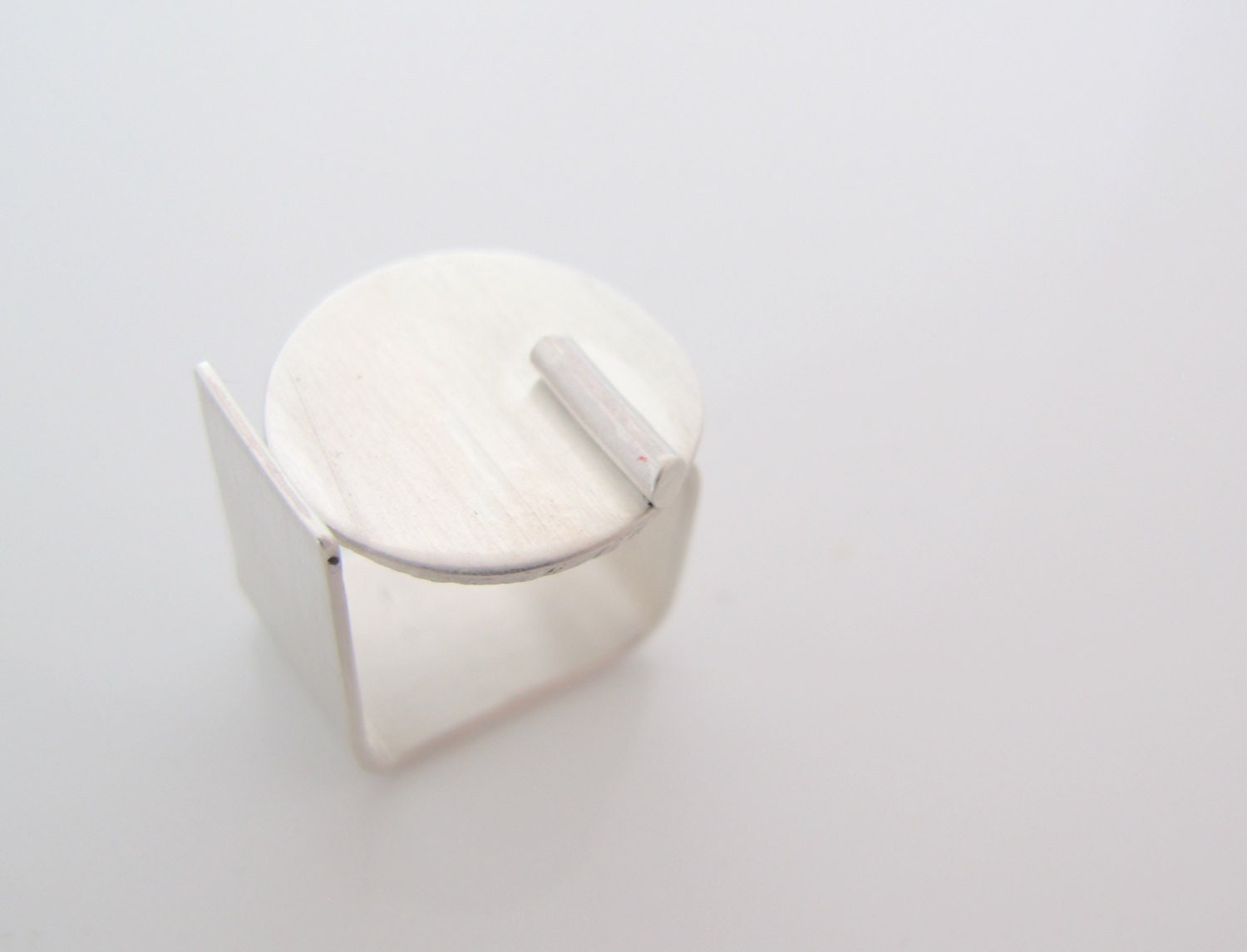 Sterling Silver square ring geometric wide band ring | Etsy