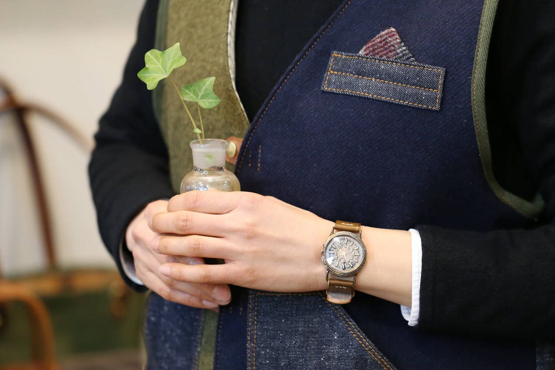 Vintage Retro Handcraft Wrist Watch With Handstitch Leather - Etsy