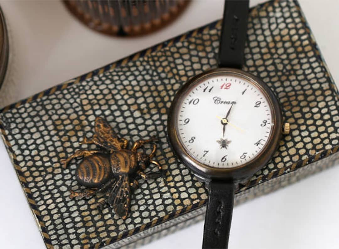 Vintage Handcraft Woman Wrist Watch With Handstitch Leather Band ...