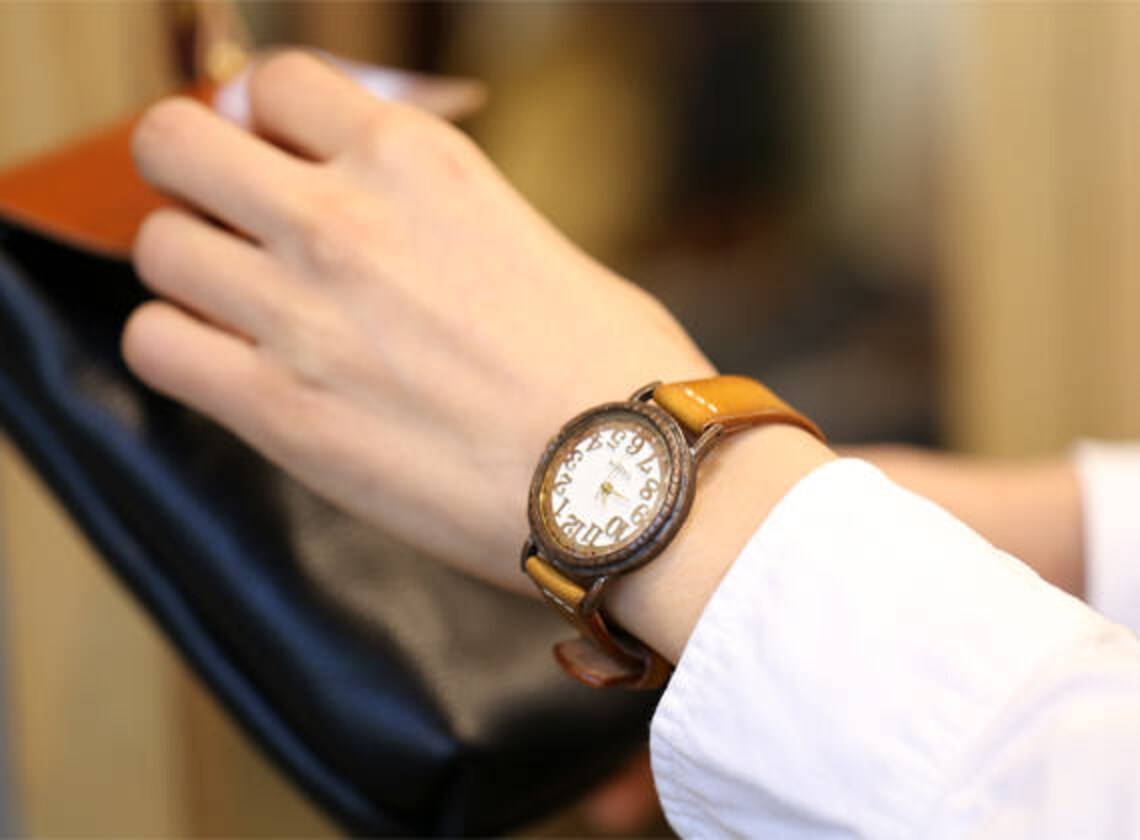 Vintage Handcraft Wrist Watch With Handstitch Leather Band /// - Etsy