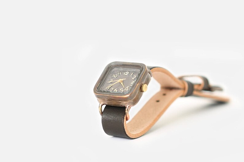 Vintage Handcraft Wrist Watch With Leather Band /// Nemoblackr - Etsy