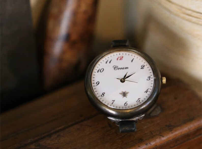 Vintage Handcraft Woman Wrist Watch With Handstitch Leather Band ...