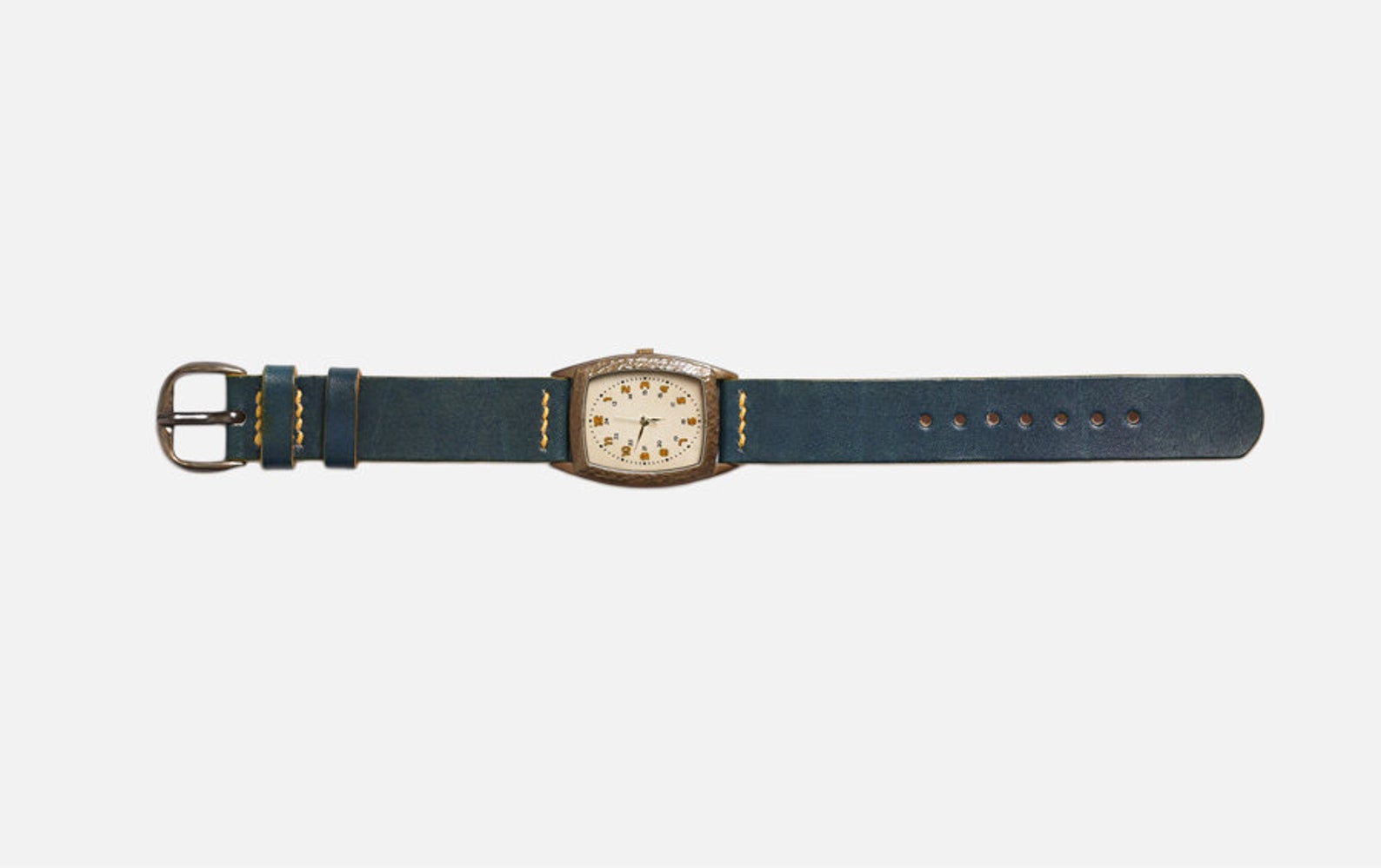 Vintage Woman Handcraft Wrist Watch With Handstitch Leather Band ...