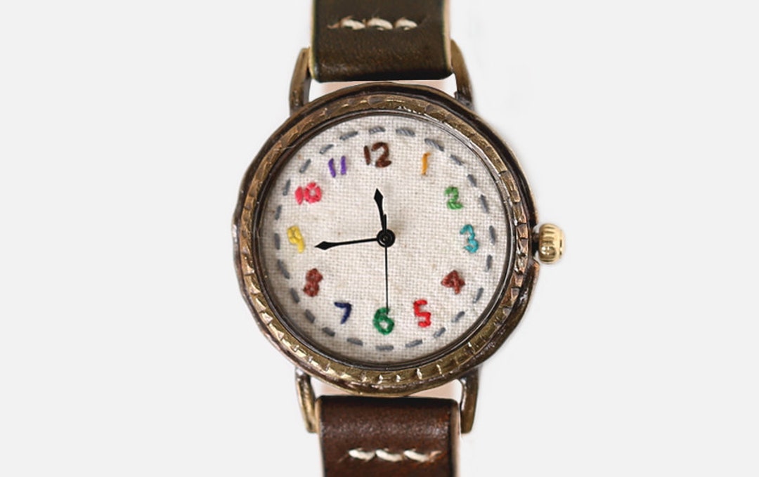 Handstitched Handcraft Wrist Watch With Vegetable Leather Band ...