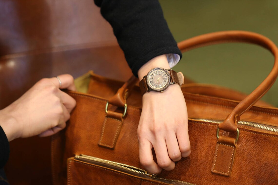 Vintage Handcraft Wrist Watch With Handstitch Leather Band /// Finm ...