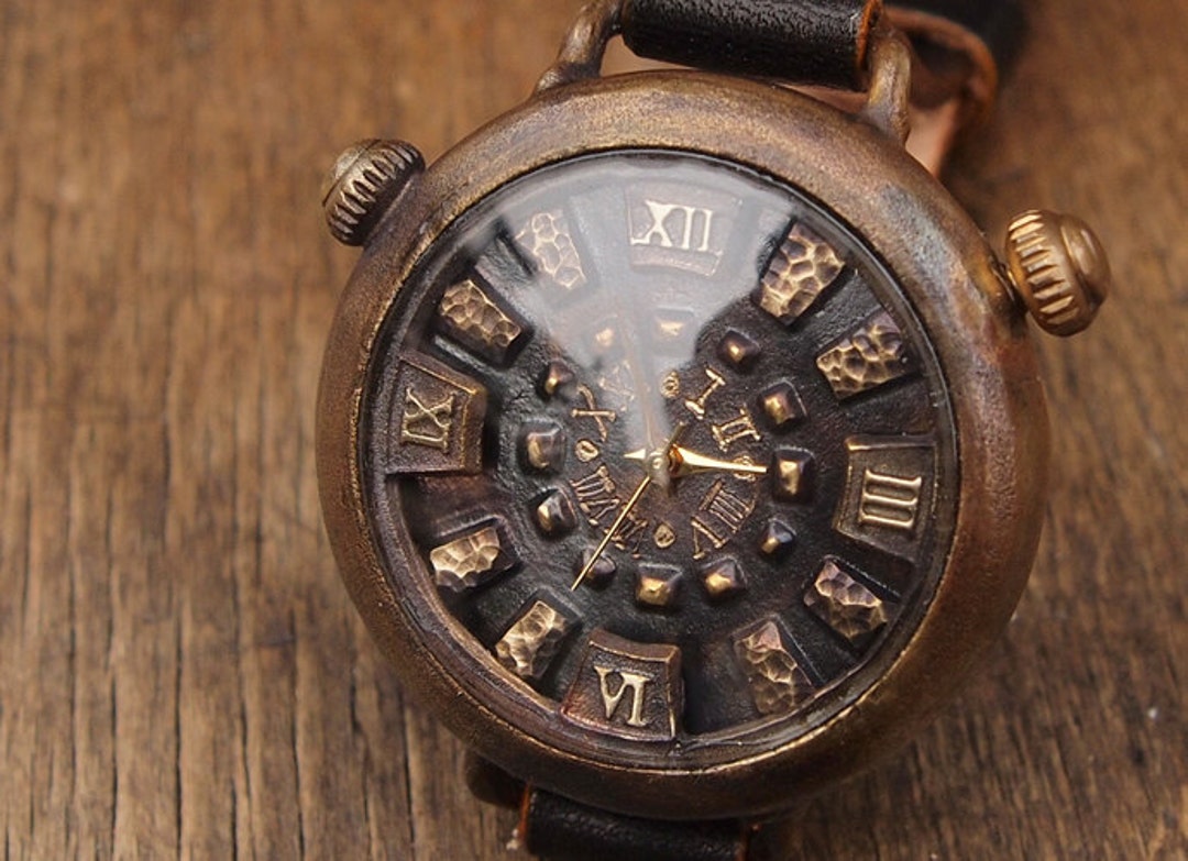 Vintage Retro Handcraft Watch. Handstitch Leather Strap. Watchforchun ...