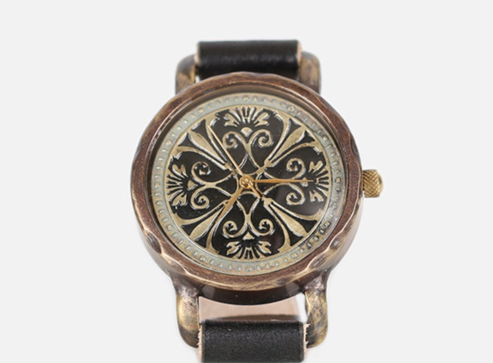 Vintage Handmade Wrist Watch With Handstitch Leather Band /// - Etsy