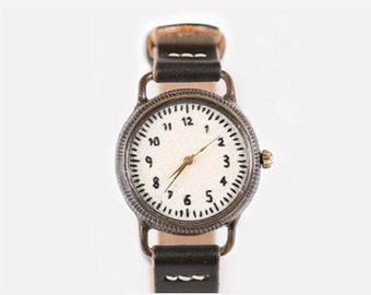 Vintage Retro Handcraft Watch With Handstitch Leather Band /// A Cute ...