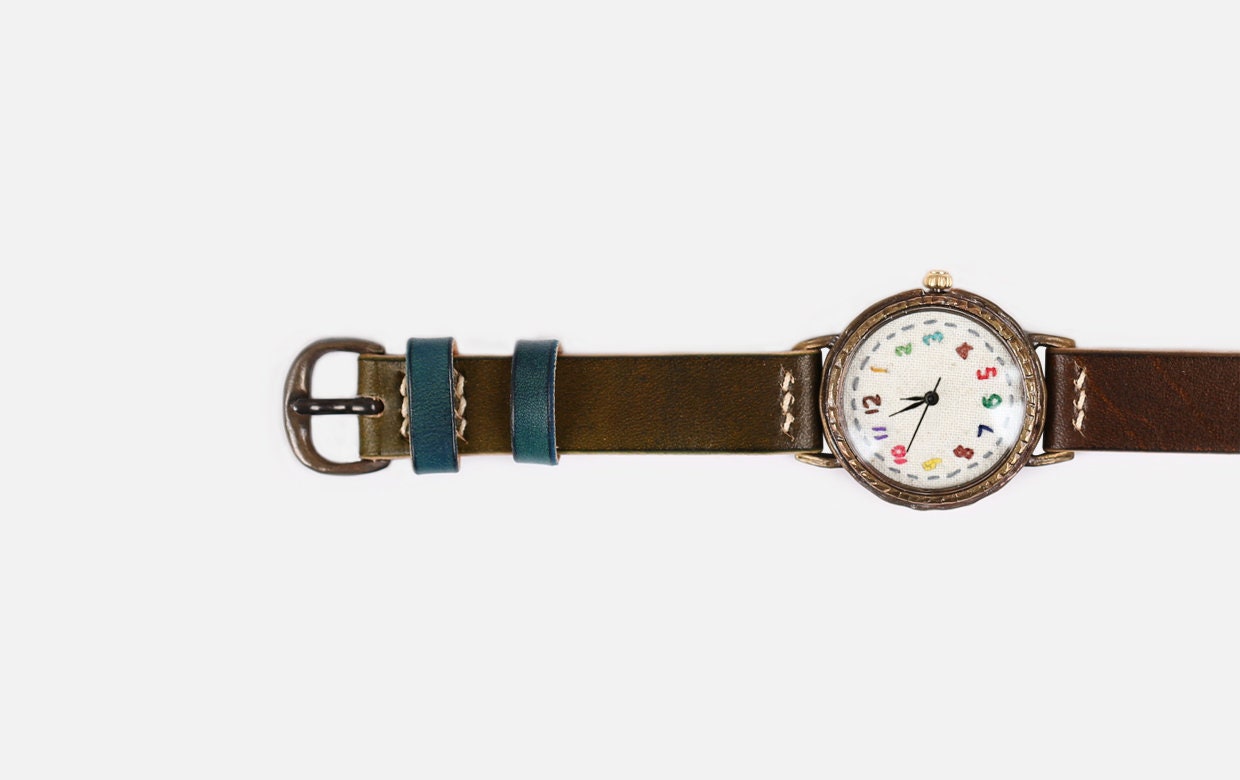 Handstitched Handcraft Wrist Watch With Vegetable Leather Band ...