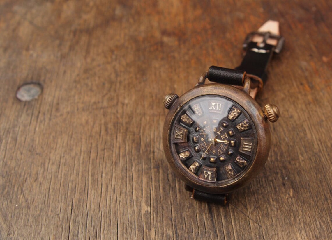 Vintage Retro Handcraft Watch. Handstitch Leather Strap. - Etsy
