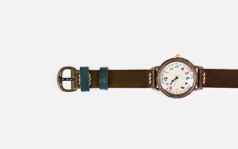 Handstitched Handcraft Wrist Watch With Vegetable Leather Band - Etsy