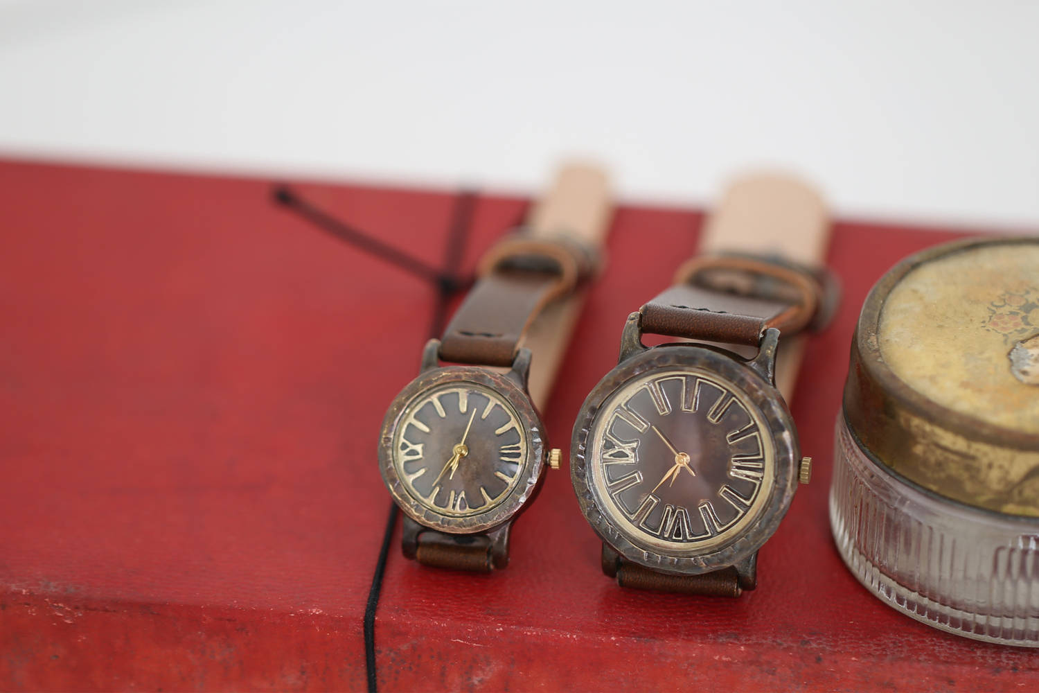 Vintage Handcraft Wrist Watch With Handstitch Leather Band /// Fins ...
